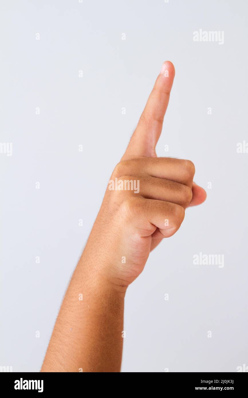 child waving forward on a white background in Rio de Janeiro Stock ...