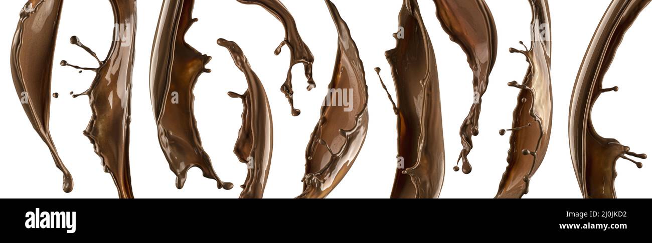 Chocolate splash isolated on white background Stock Photo - Alamy