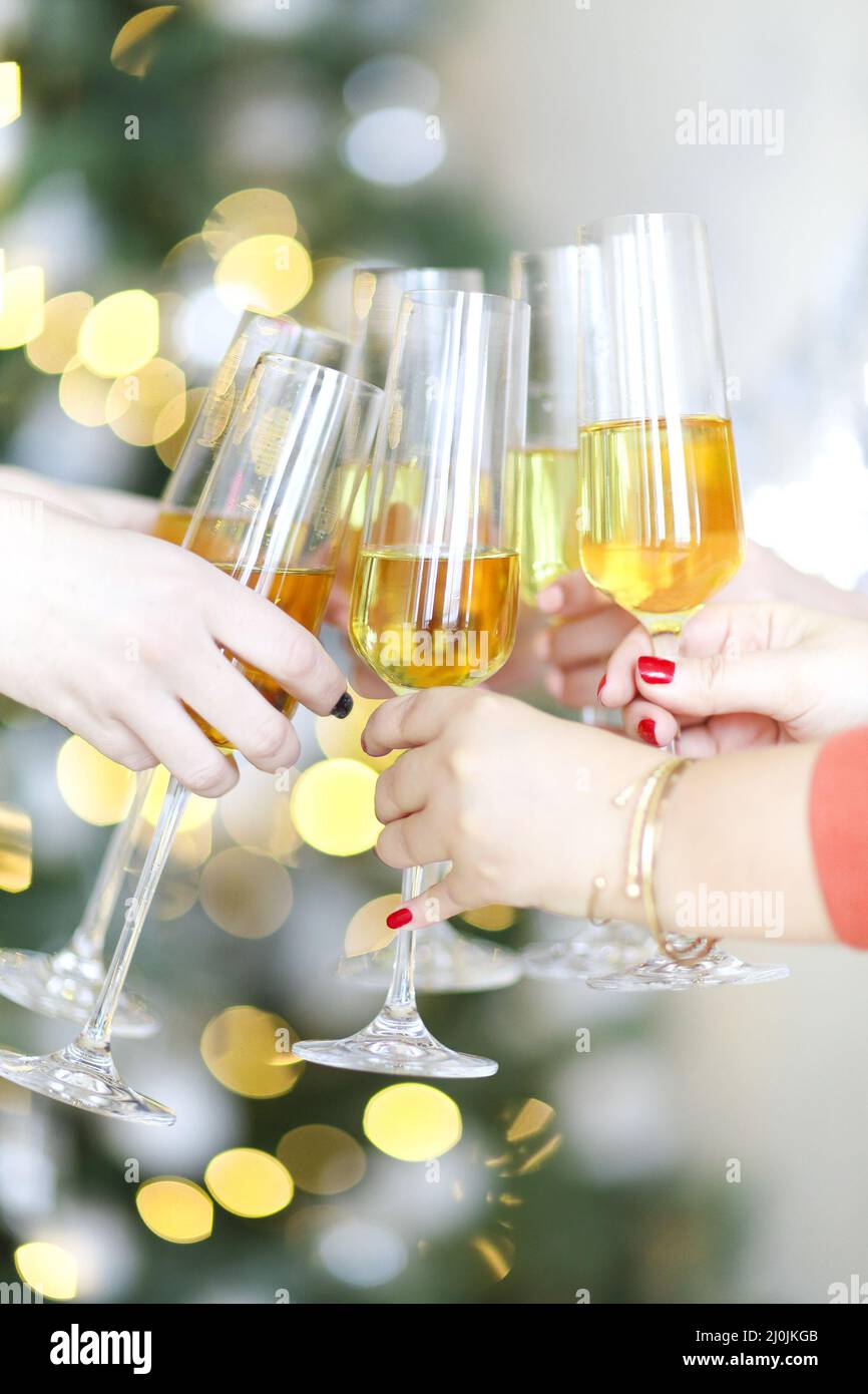 Women proposing toast during party Stock Photo - Alamy