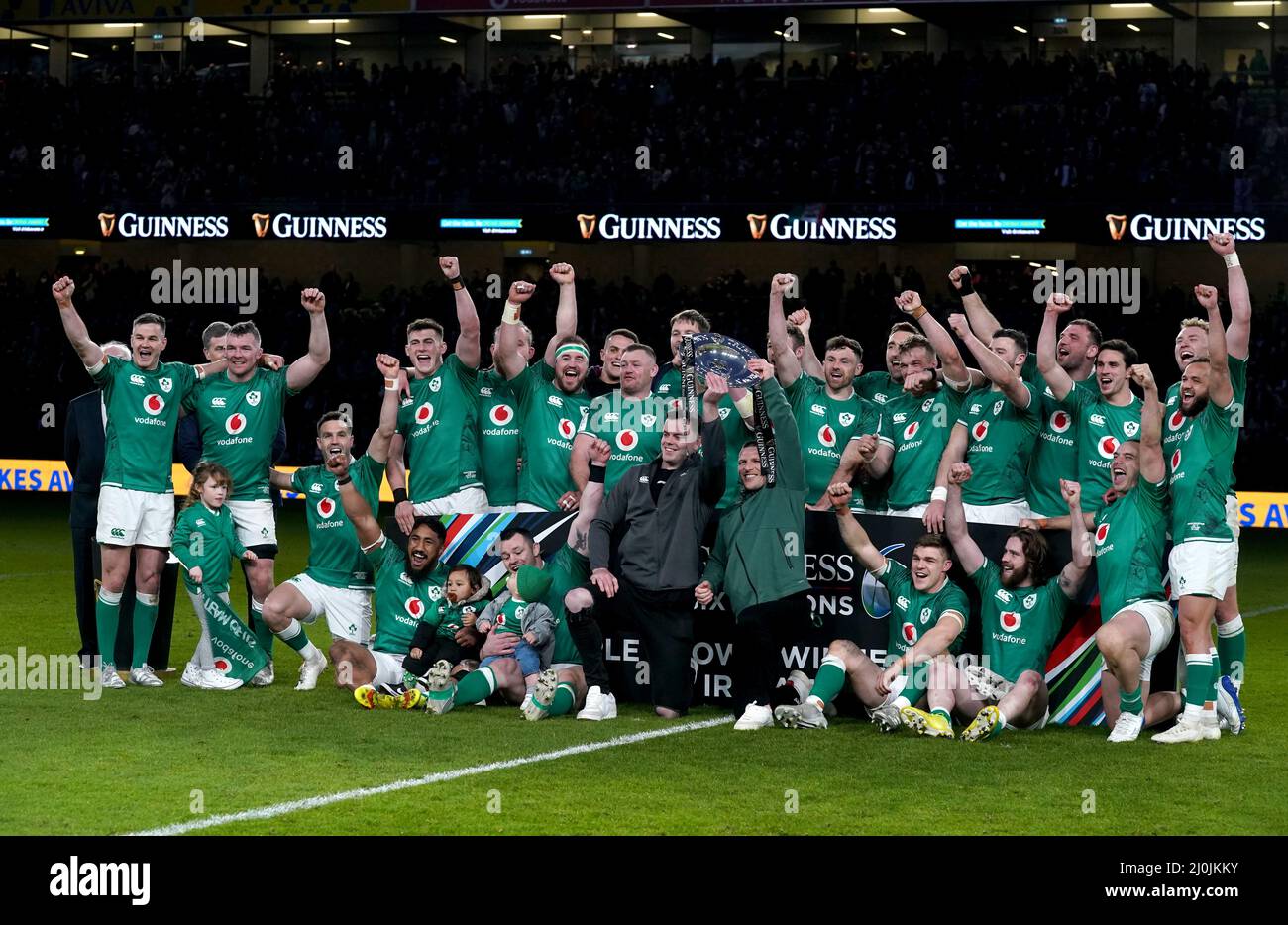 Ireland celebrate winning the triple crown after the Guinness Six ...