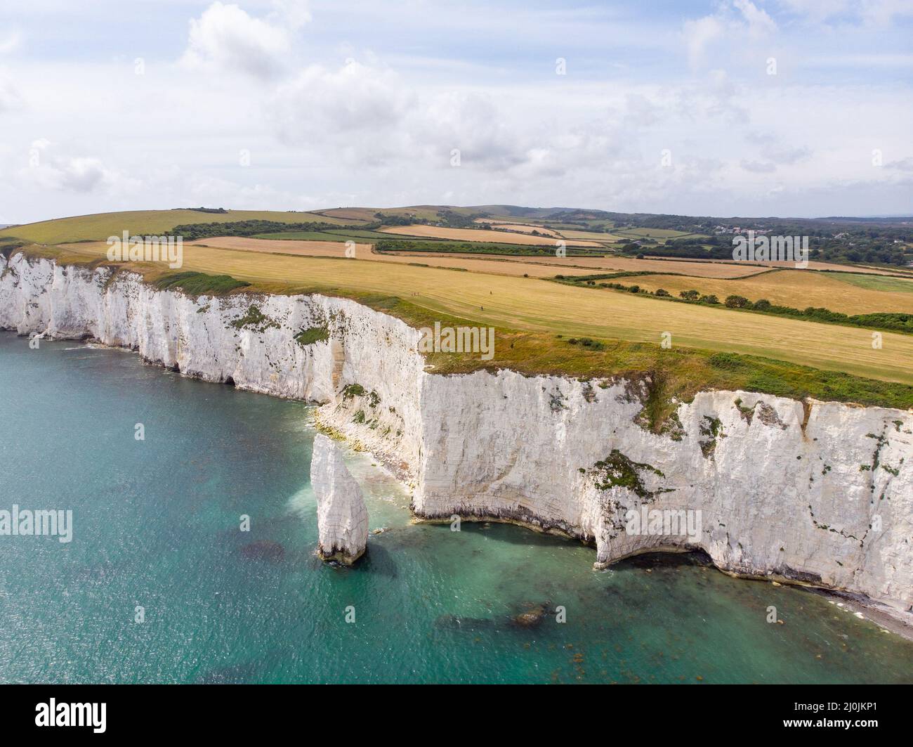 Aerial view of the Old Harry Rocks in southern England Stock Photo - Alamy