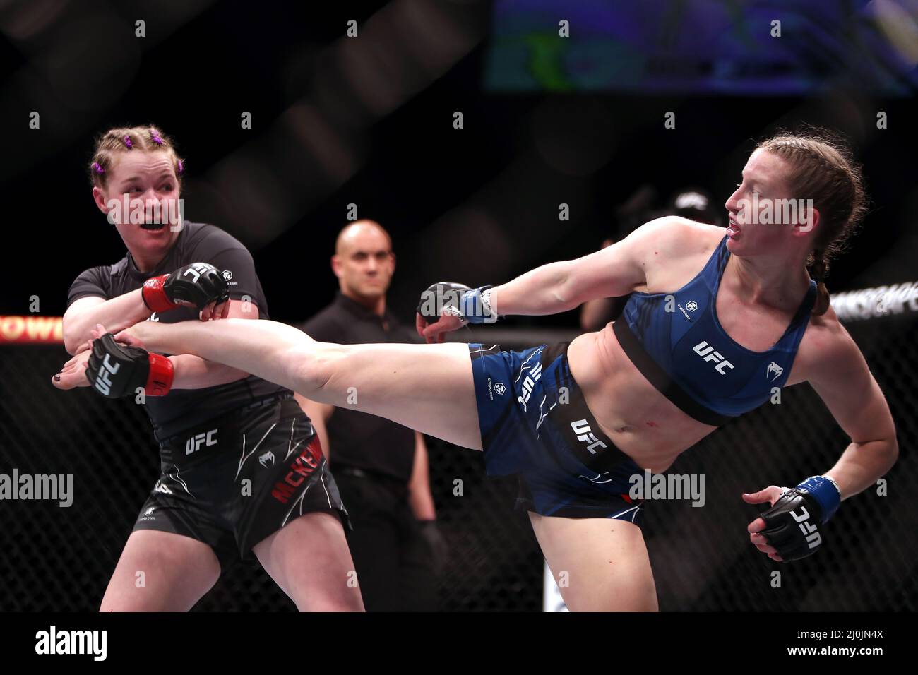 Elise Reed (right) in action against Cory McKenna in the Women's ...