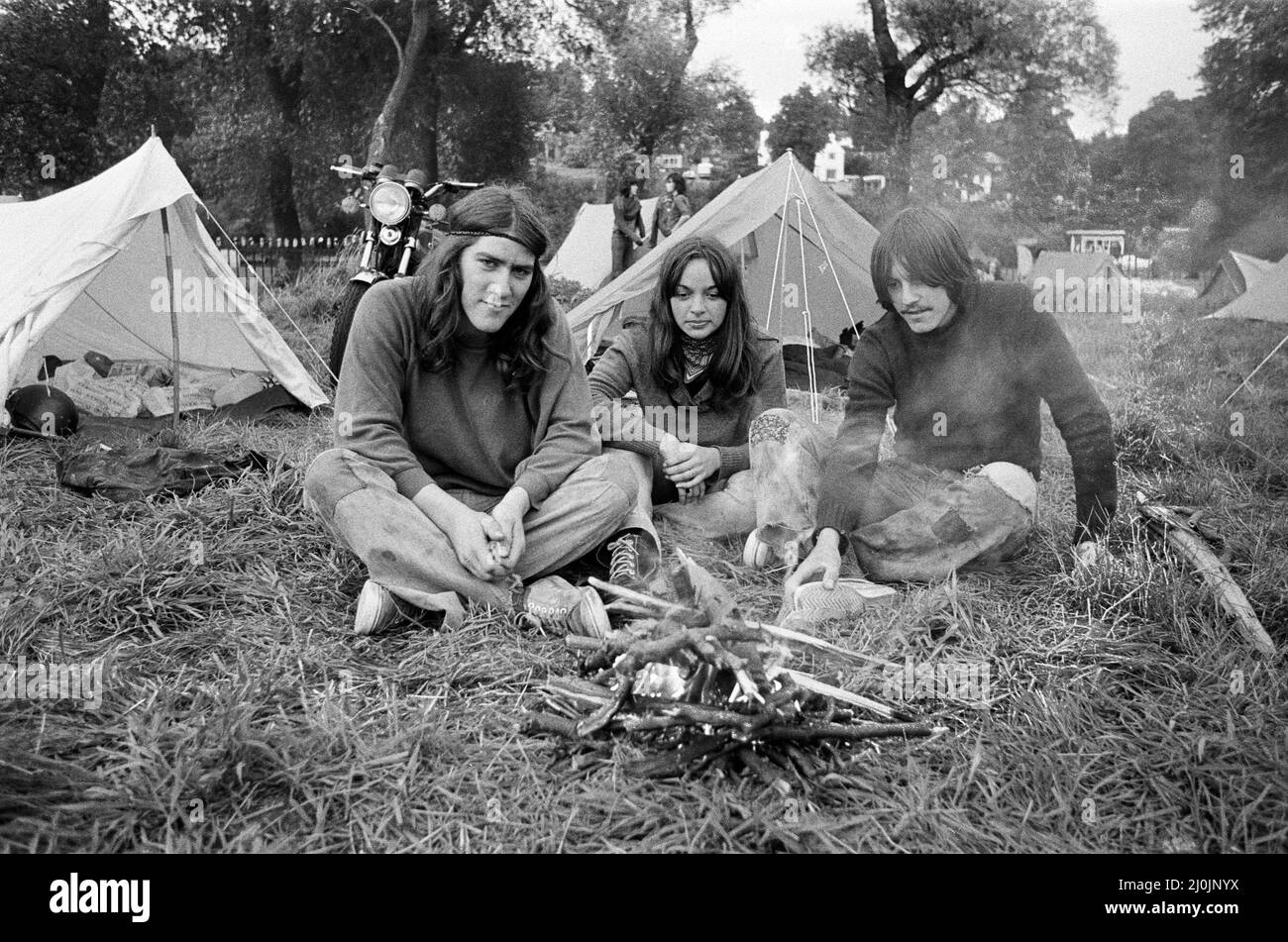 Music in camp Black and White Stock Photos & Images - Alamy