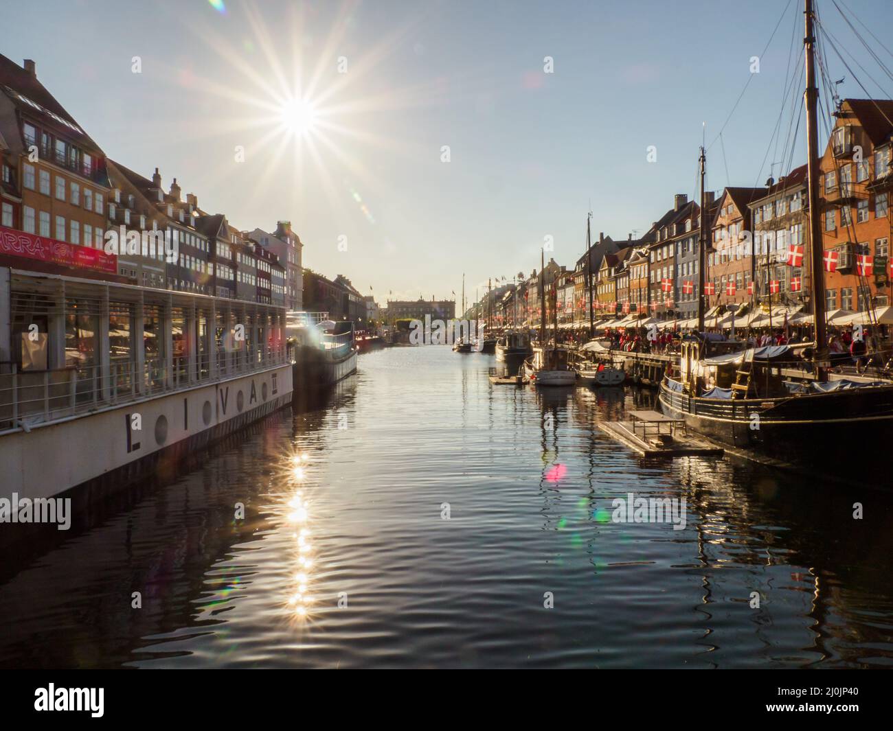New Harbour, Copenhagen, Denmark - July 2021: View of Nyhavn canal with ...