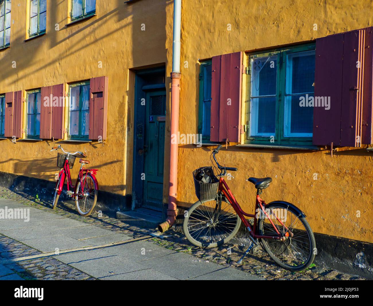 Copenhagen, Denmark - July, 2021: Nyboder is a historic row house ...