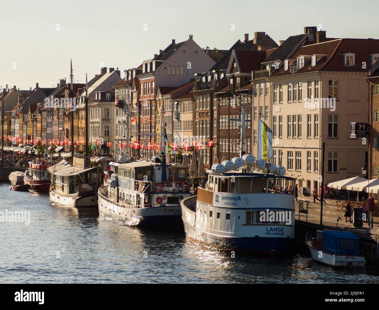 New Harbour, Copenhagen, Denmark - July 2021: View of Nyhavn canal with ...