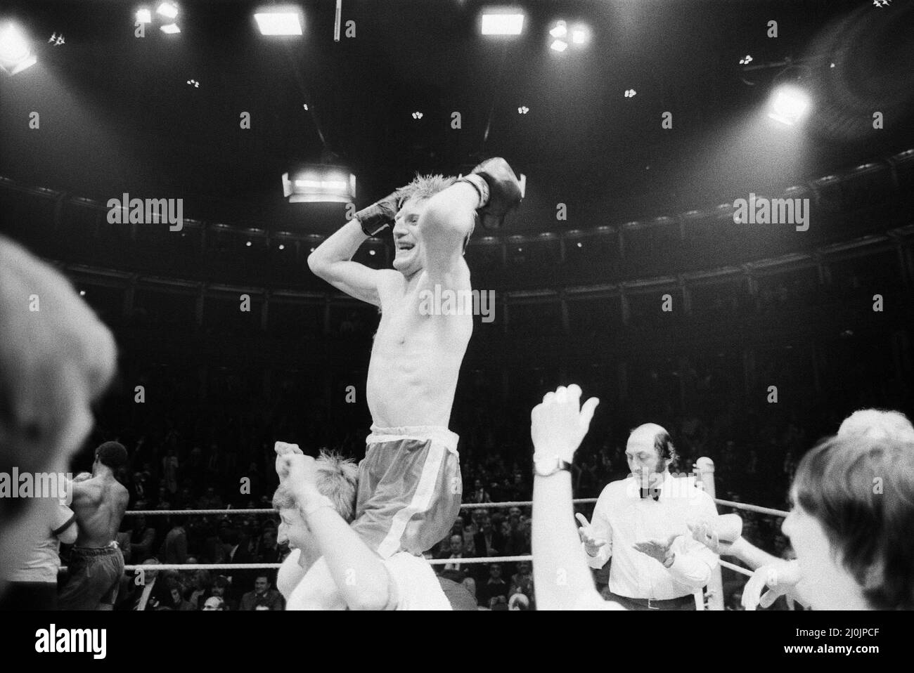 British empire welterweight title fight Black and White Stock Photos ...