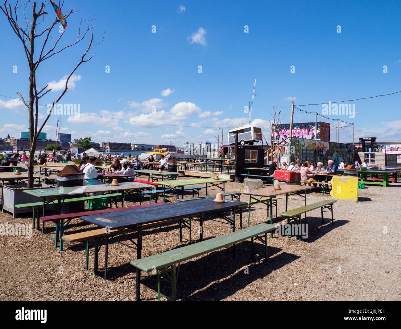 Copenhagen, Denmark - July 2021: Reffen - Copenhagen Street Food area ...