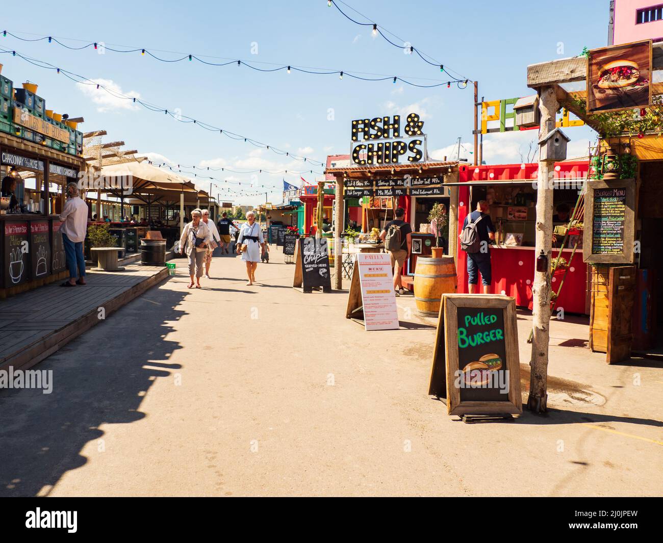 Copenhagen, Denmark - July 2021: Reffen - Copenhagen Street Food area ...