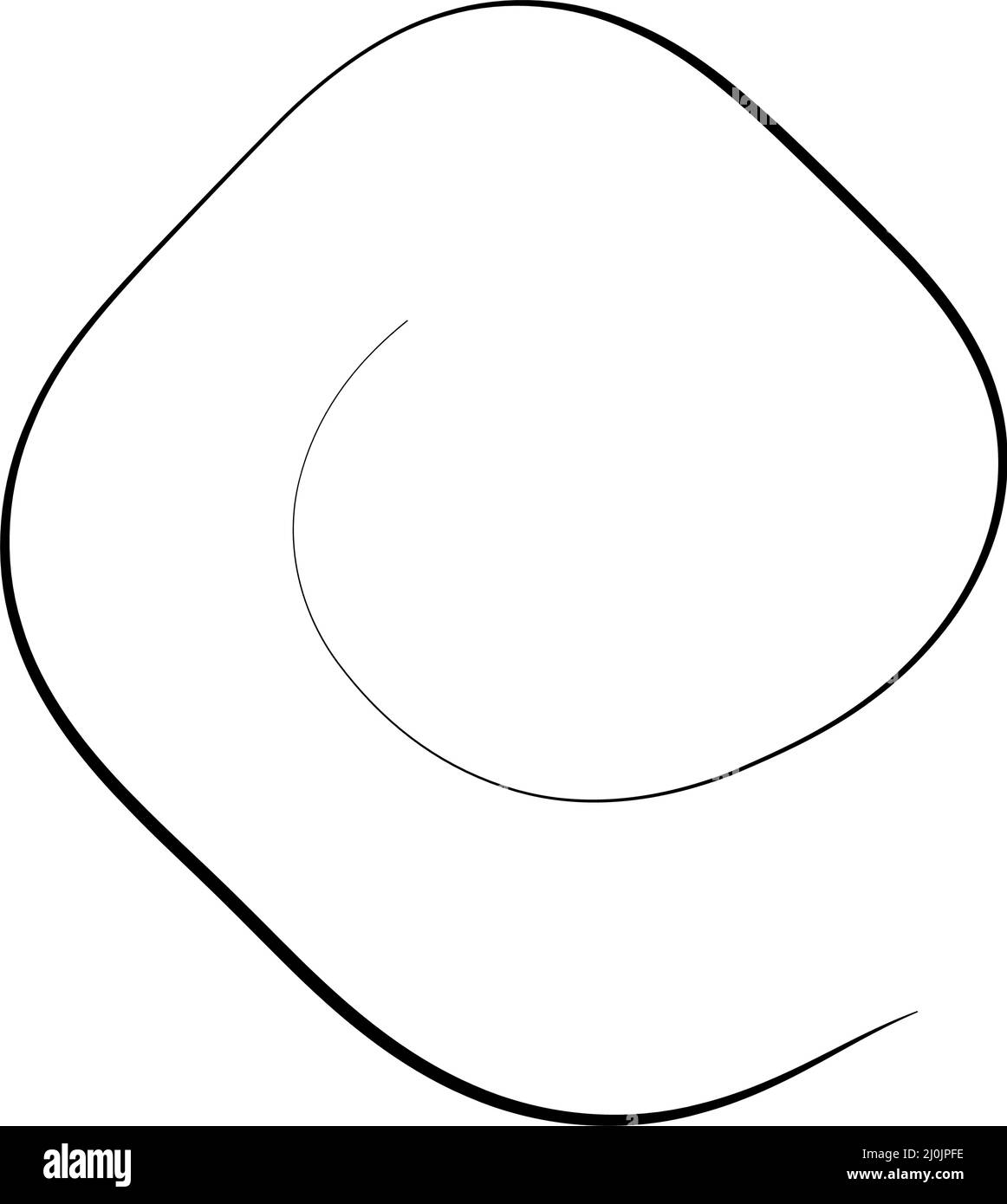 Freehand, hand drawn spiral, swirl, twirl element. Volute, helix ...