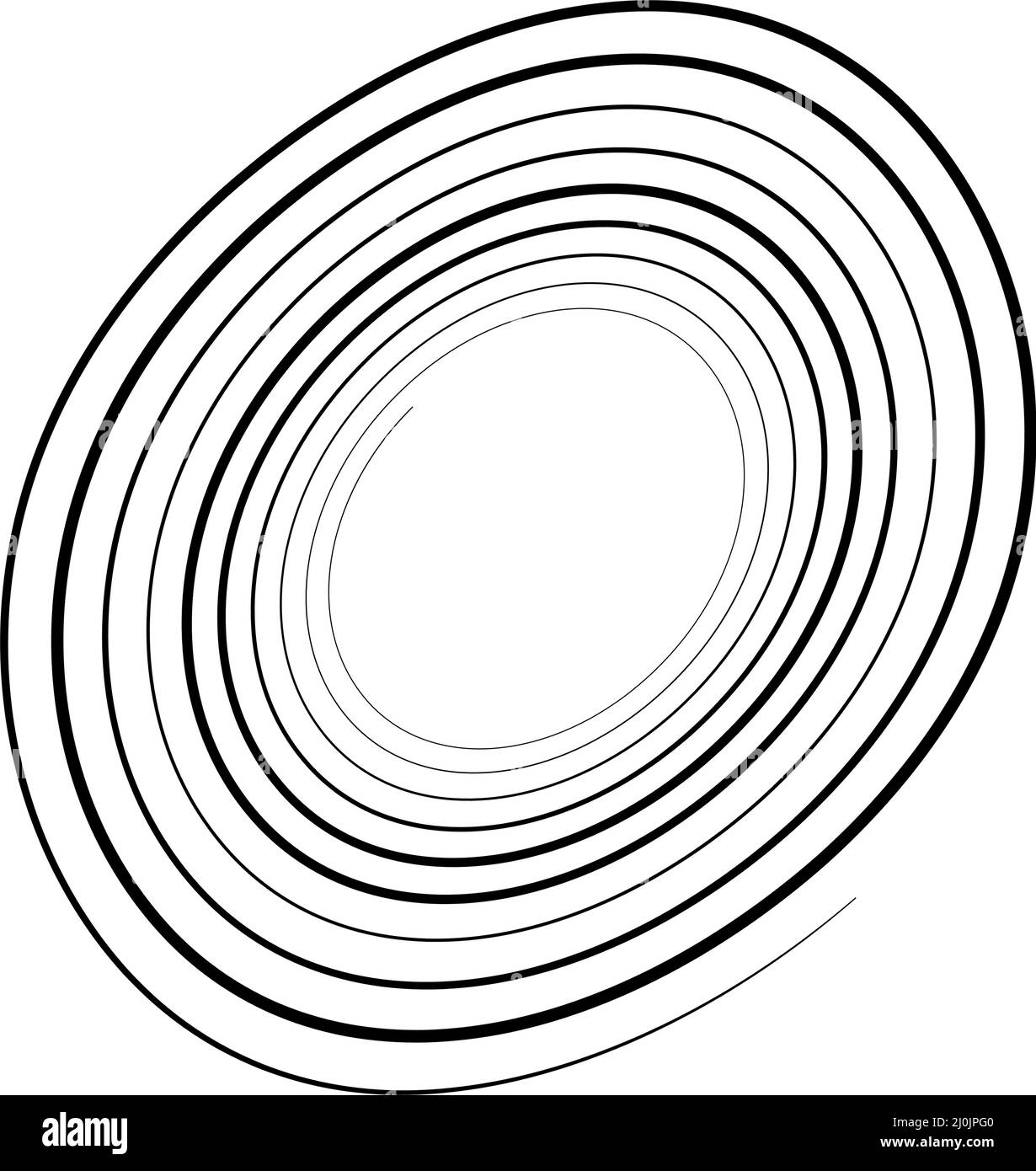 Freehand, hand drawn spiral, swirl, twirl element. Volute, helix ...