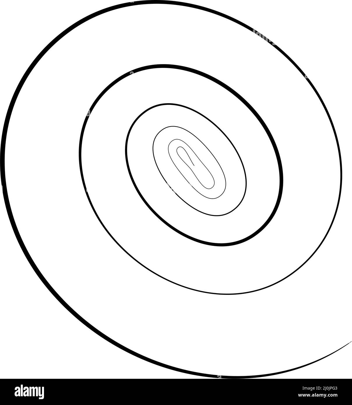 Freehand, hand drawn spiral, swirl, twirl element. Volute, helix ...