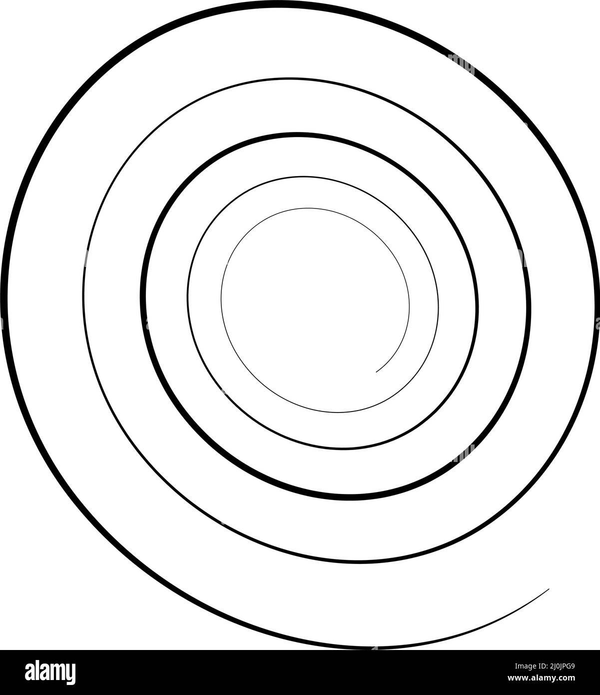 Freehand, hand drawn spiral, swirl, twirl element. Volute, helix ...