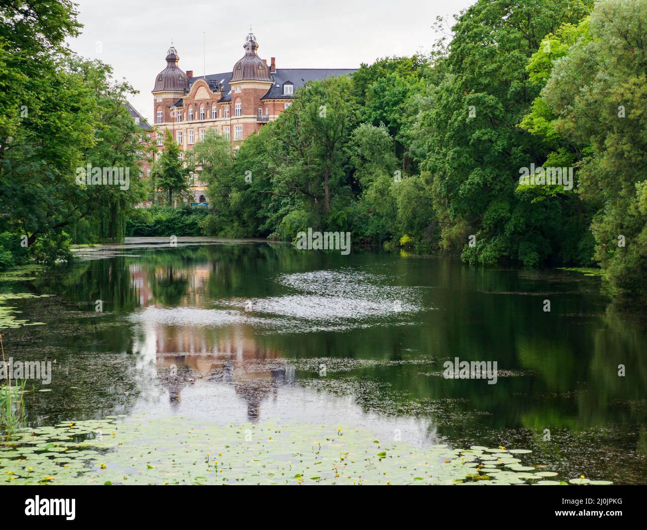 Copenhagen, Denmark- July, 2021: The moat surrounding the Kastellet ...