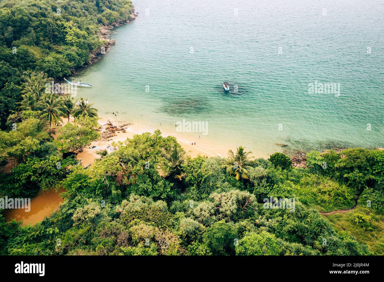Tropical Jungle Coast in Sri Lanka. Aerial view of Exotic Costline ...