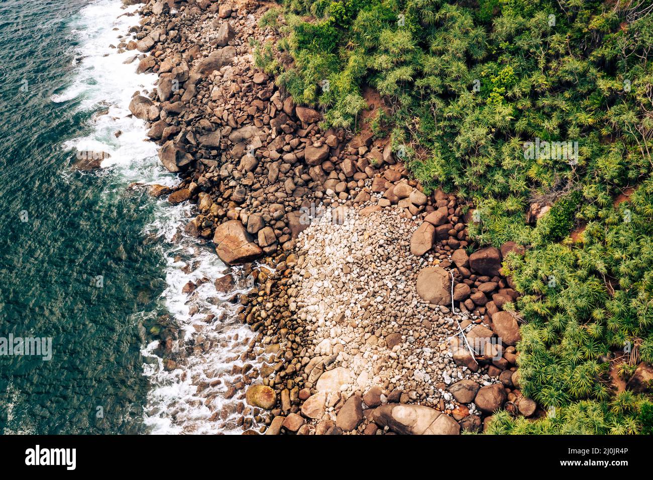 Tropical Jungle Coast in Sri Lanka. Aerial view of Exotic Costline ...
