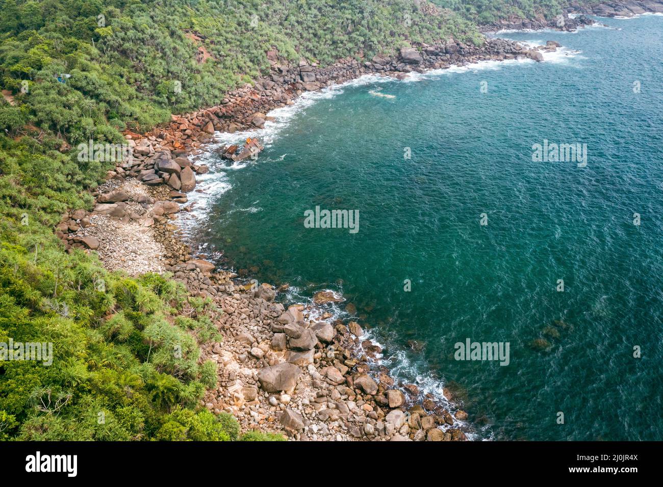 Tropical Jungle Coast in Sri Lanka. Aerial view of Exotic Costline ...