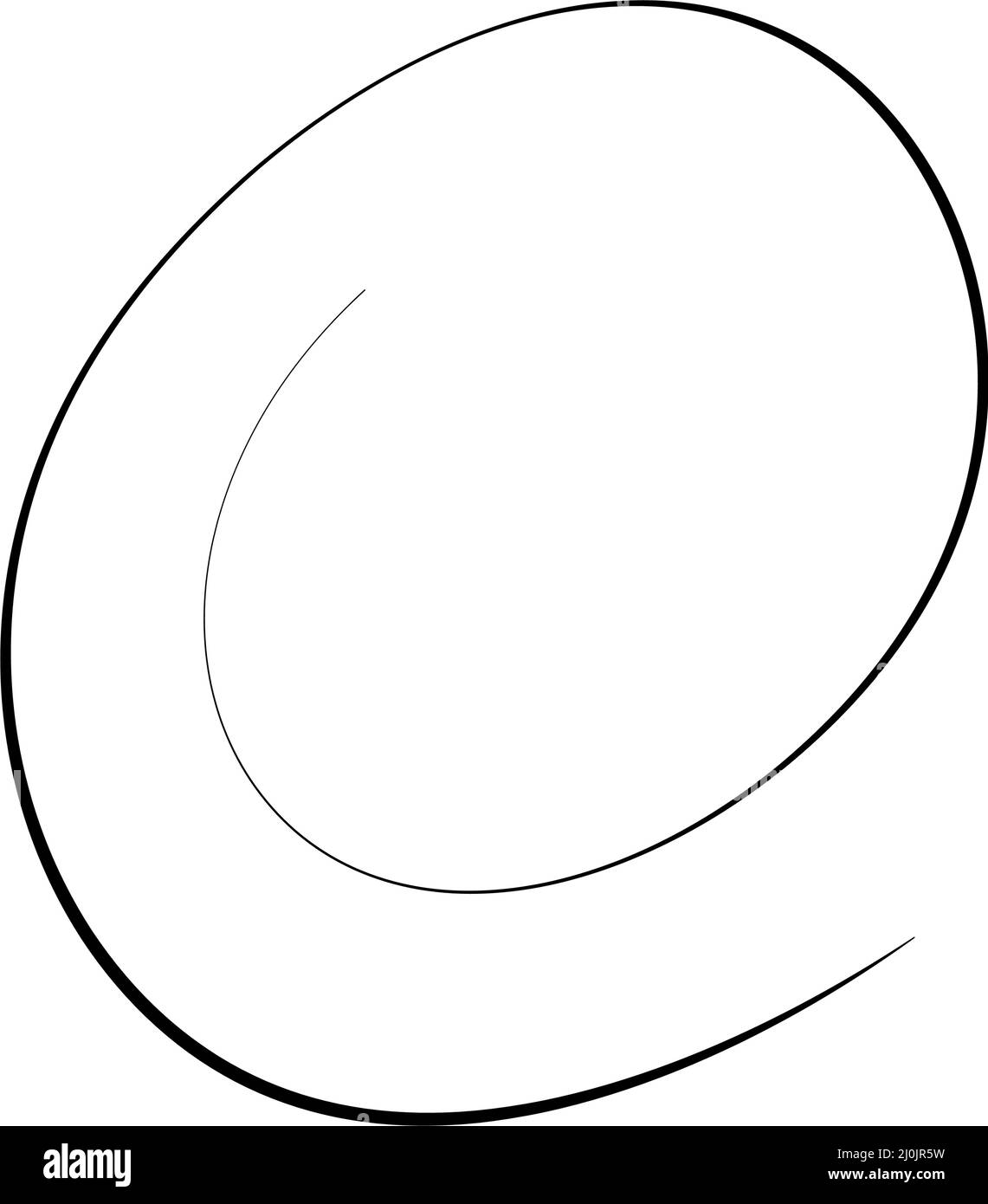 Freehand, hand drawn spiral, swirl, twirl element. Volute, helix ...