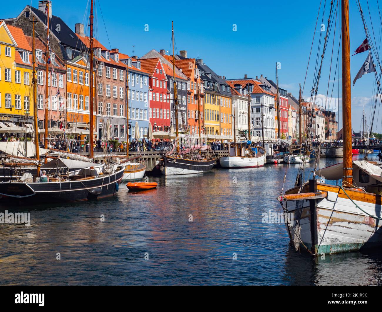 Nyhavn (New Harbour), Copenhagen, Denmark - 14 JMay 2019: Panoramic ...