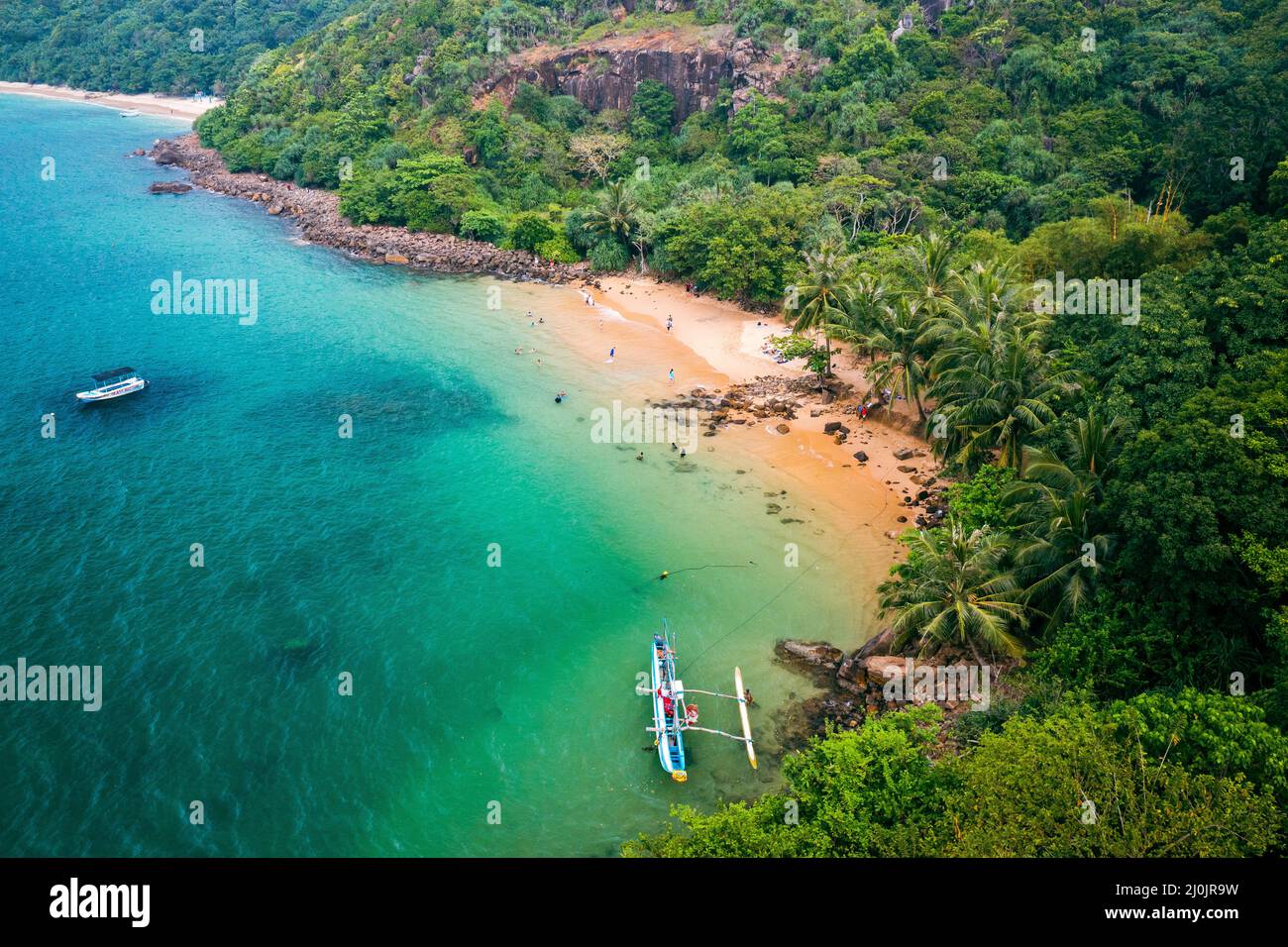 Tropical Jungle Coast in Sri Lanka. Aerial view of Exotic Costline ...