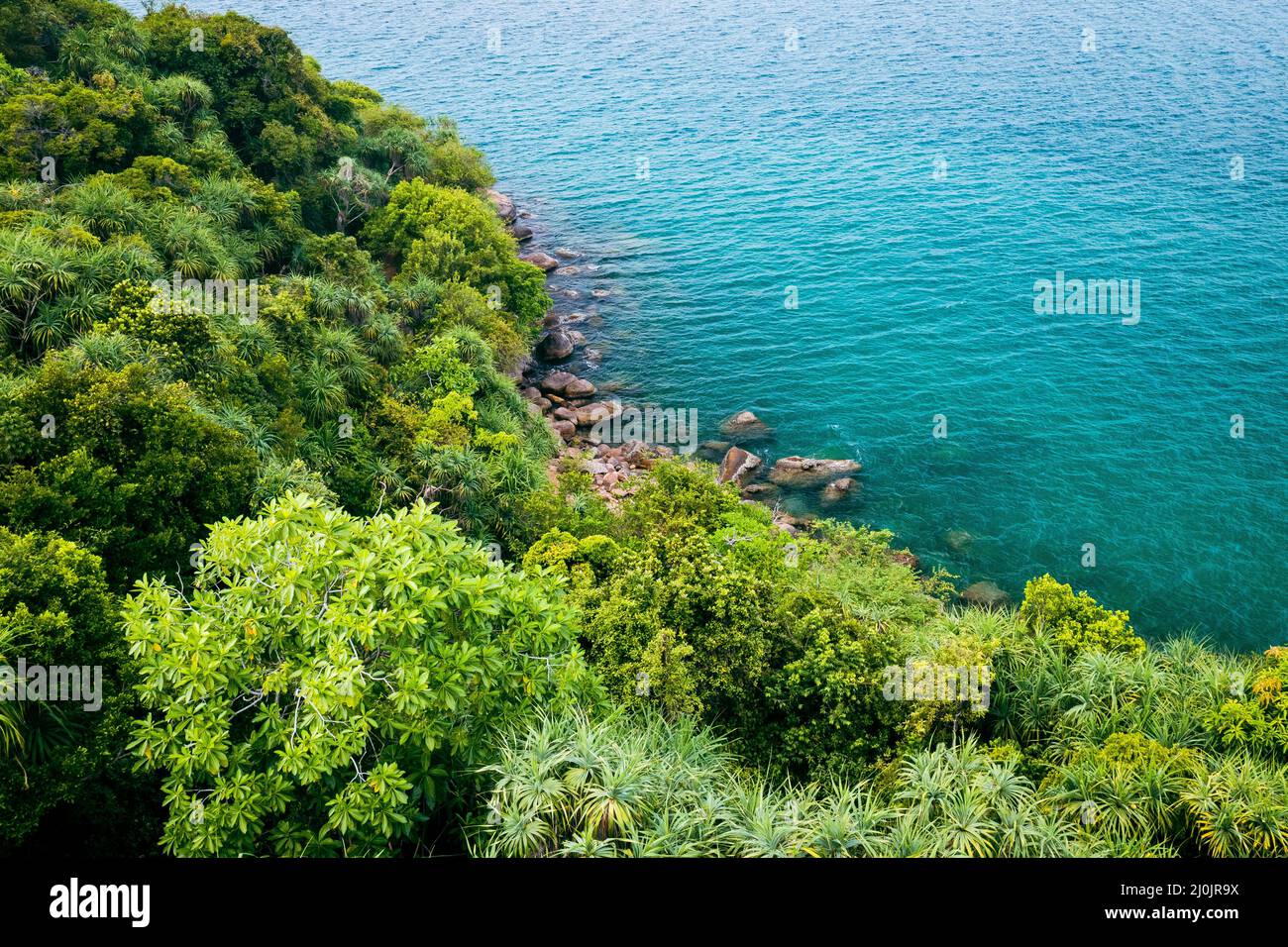 Tropical Jungle Coast in Sri Lanka. Aerial view of Exotic Costline ...