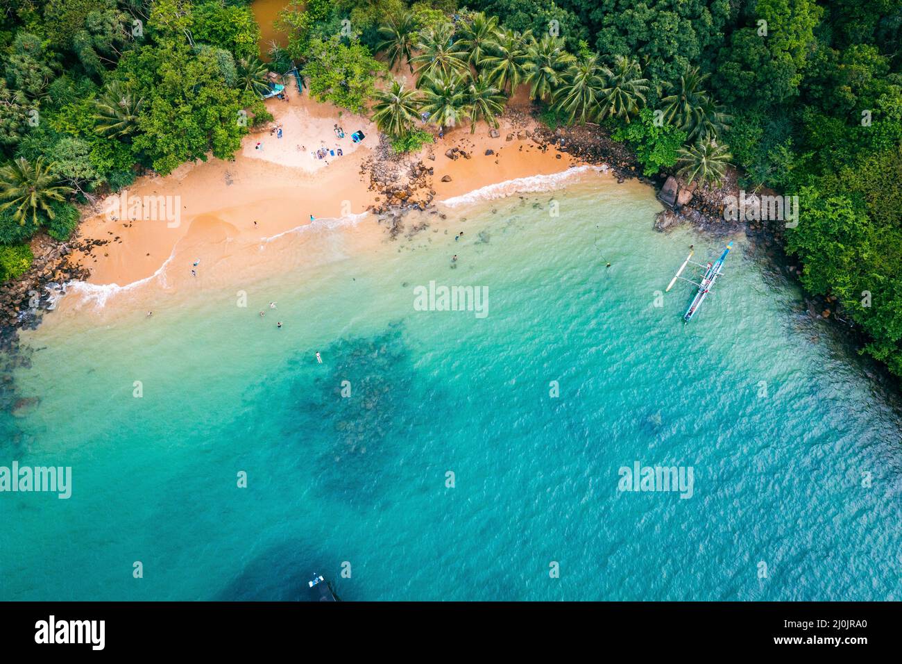 Tropical Jungle Coast in Sri Lanka. Aerial view of Exotic Costline ...