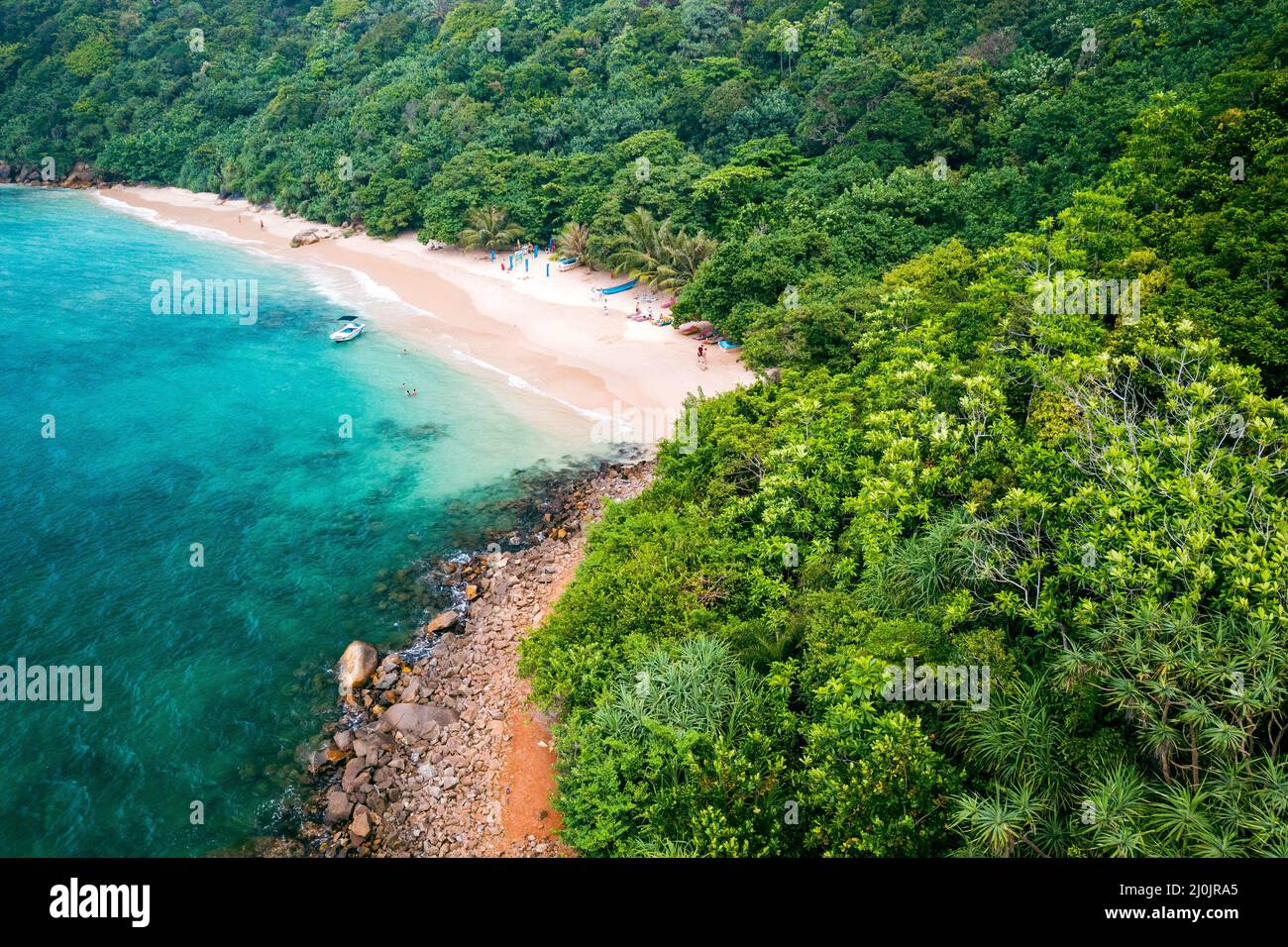 Tropical Jungle Coast in Sri Lanka. Aerial view of Exotic Costline ...