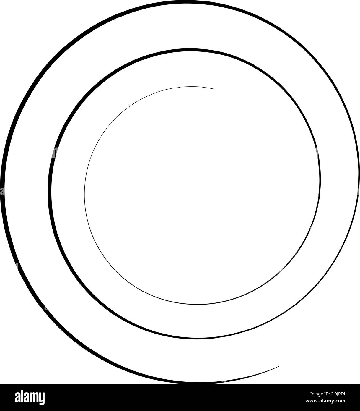 Freehand, hand drawn spiral, swirl, twirl element. Volute, helix ...