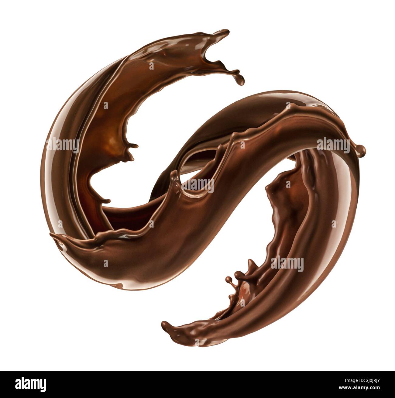 Chocolate splash isolated on white background Stock Photo - Alamy