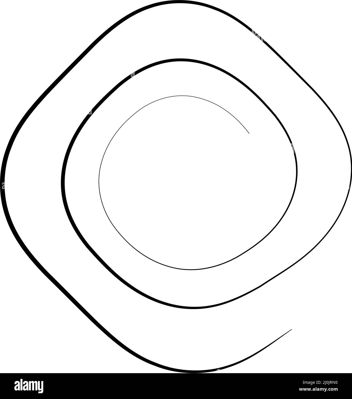 Freehand, hand drawn spiral, swirl, twirl element. Volute, helix ...