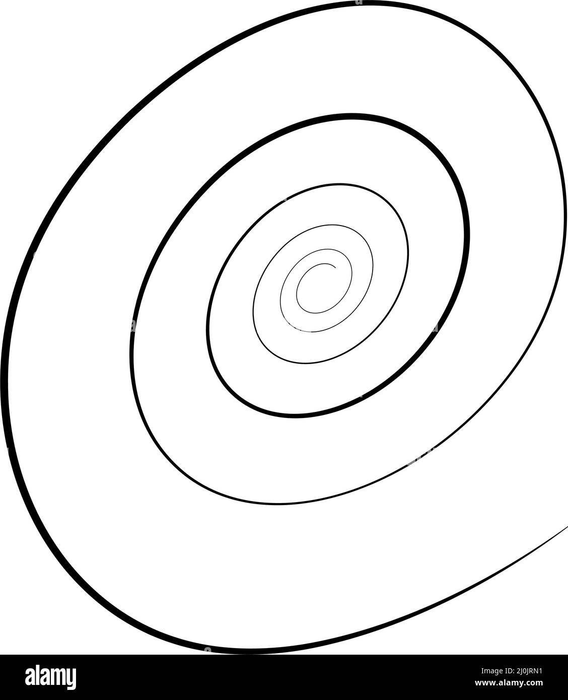 Freehand, hand drawn spiral, swirl, twirl element. Volute, helix ...