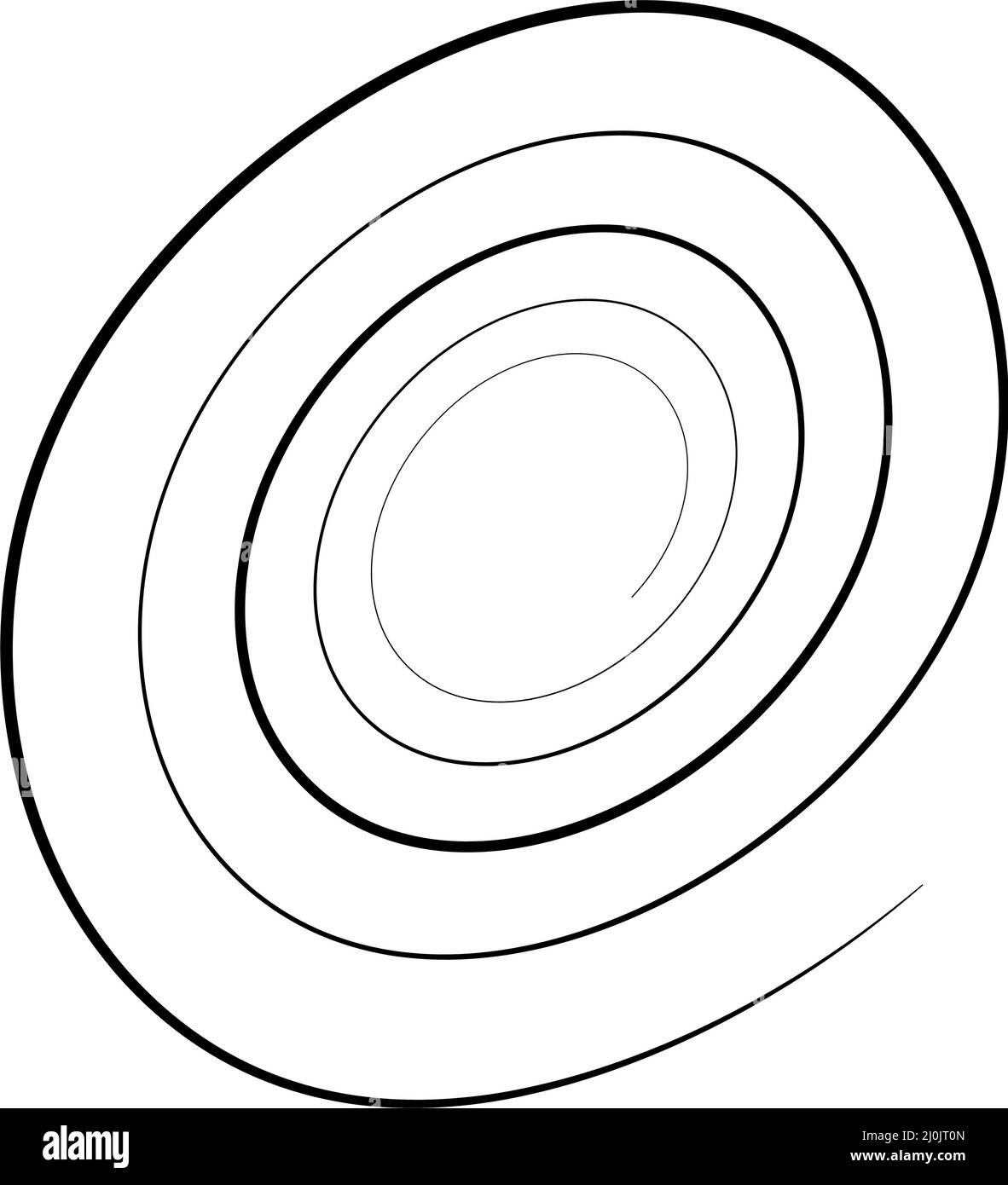 Freehand, hand drawn spiral, swirl, twirl element. Volute, helix ...