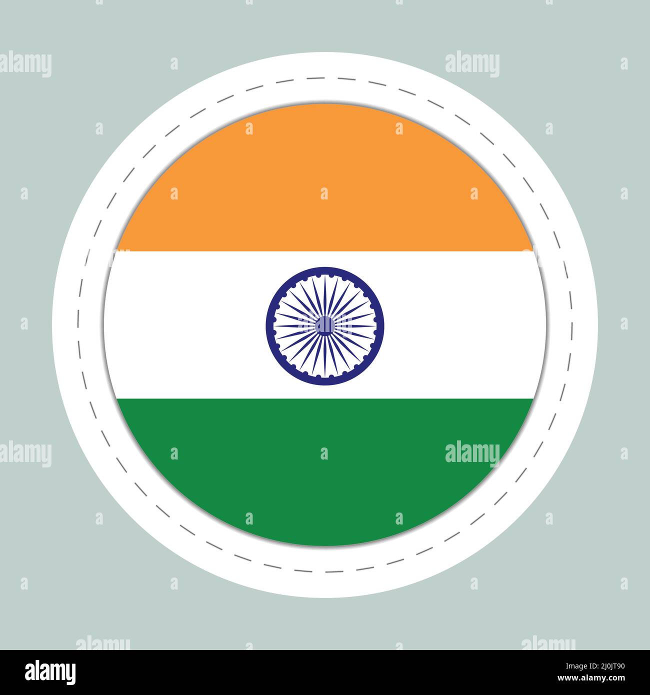 Sticker ball with flag of India. Round sphere, template icon. Indian ...