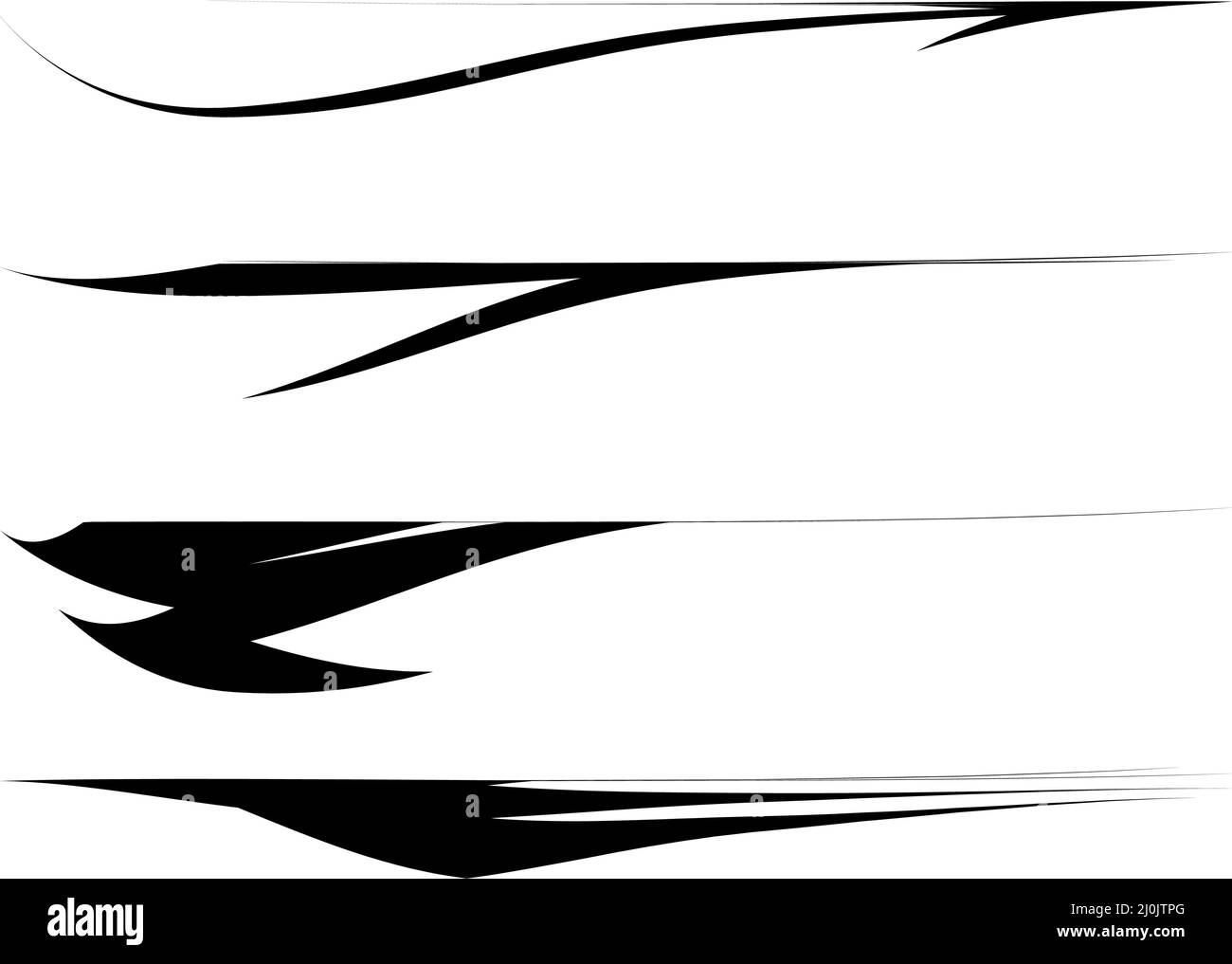 Wiggle, wobble squiggly lines, stripes divider set - stock vector ...