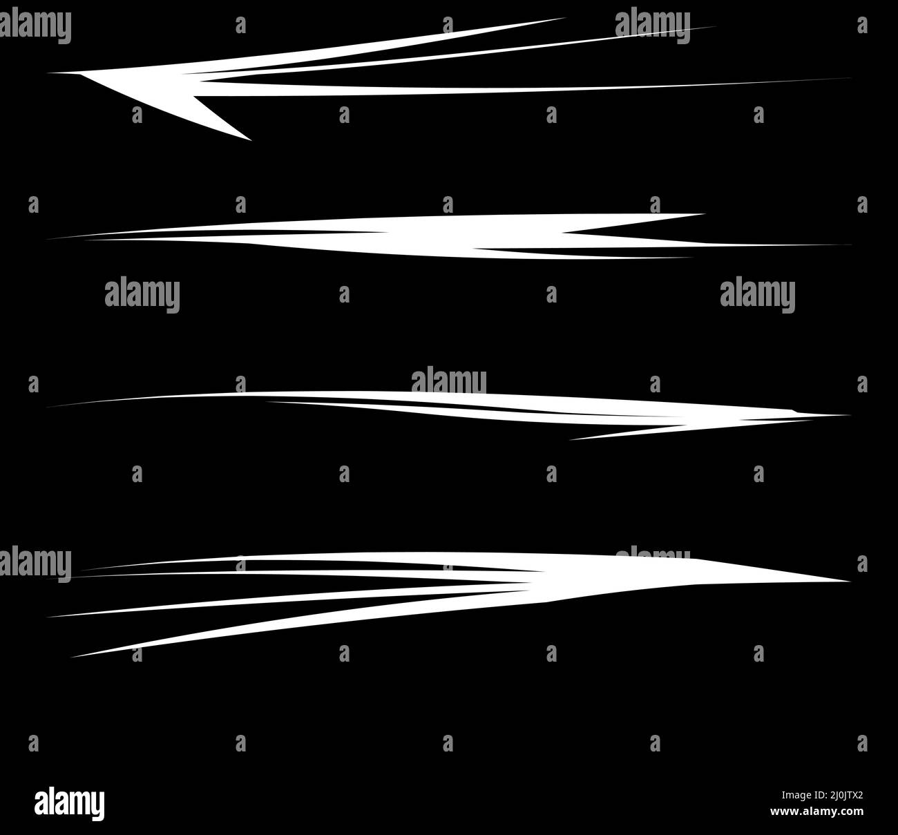 Wiggle, wobble squiggly lines, stripes divider set - stock vector ...