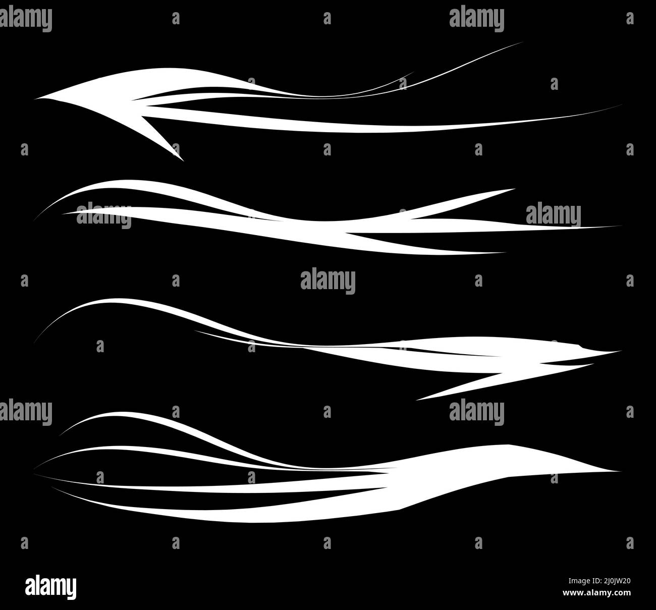 Wiggle, wobble squiggly lines, stripes divider set - stock vector ...