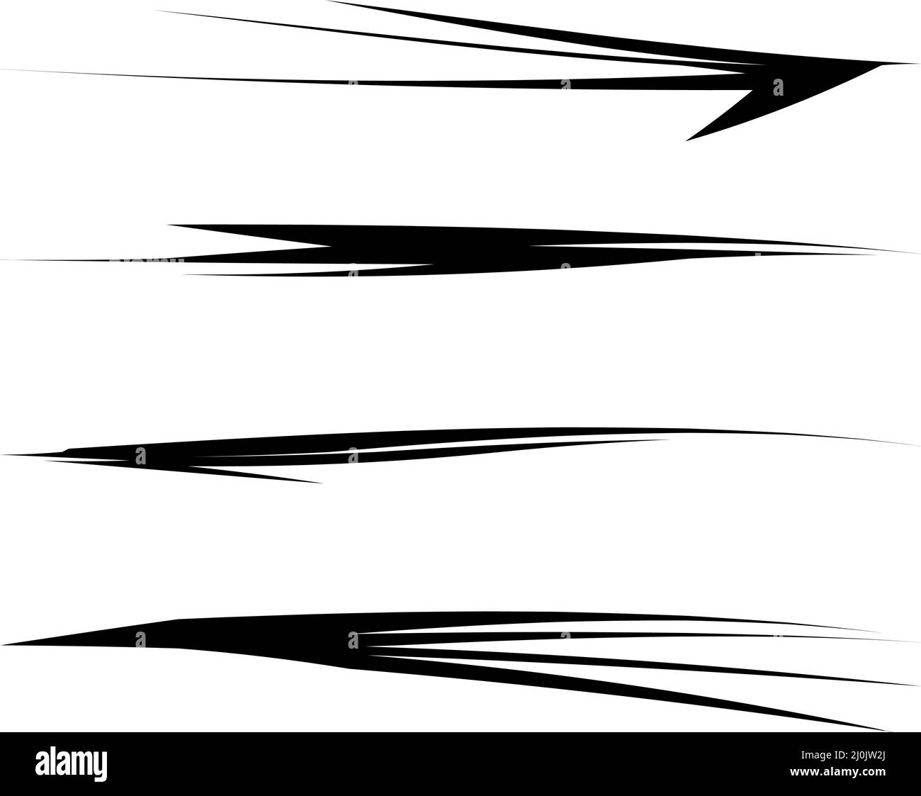 Wiggle, wobble squiggly lines, stripes divider set - stock vector ...