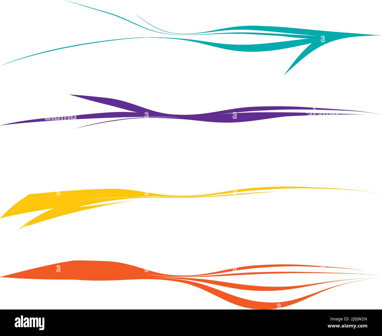 Wiggle, wobble squiggly lines, stripes divider set - stock vector ...