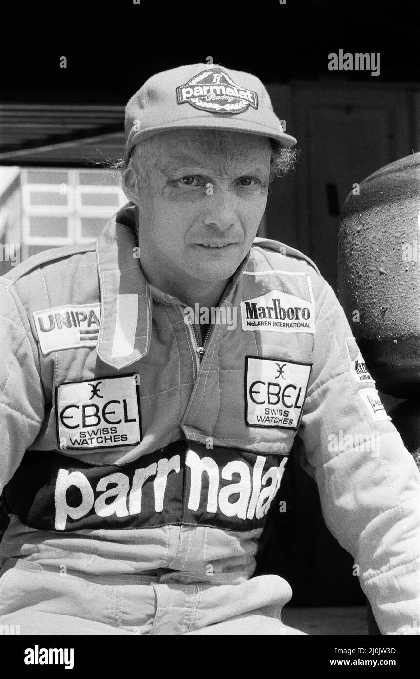 Niki Lauda pictured at Brands Hatch. July 1982 Stock Photo - Alamy