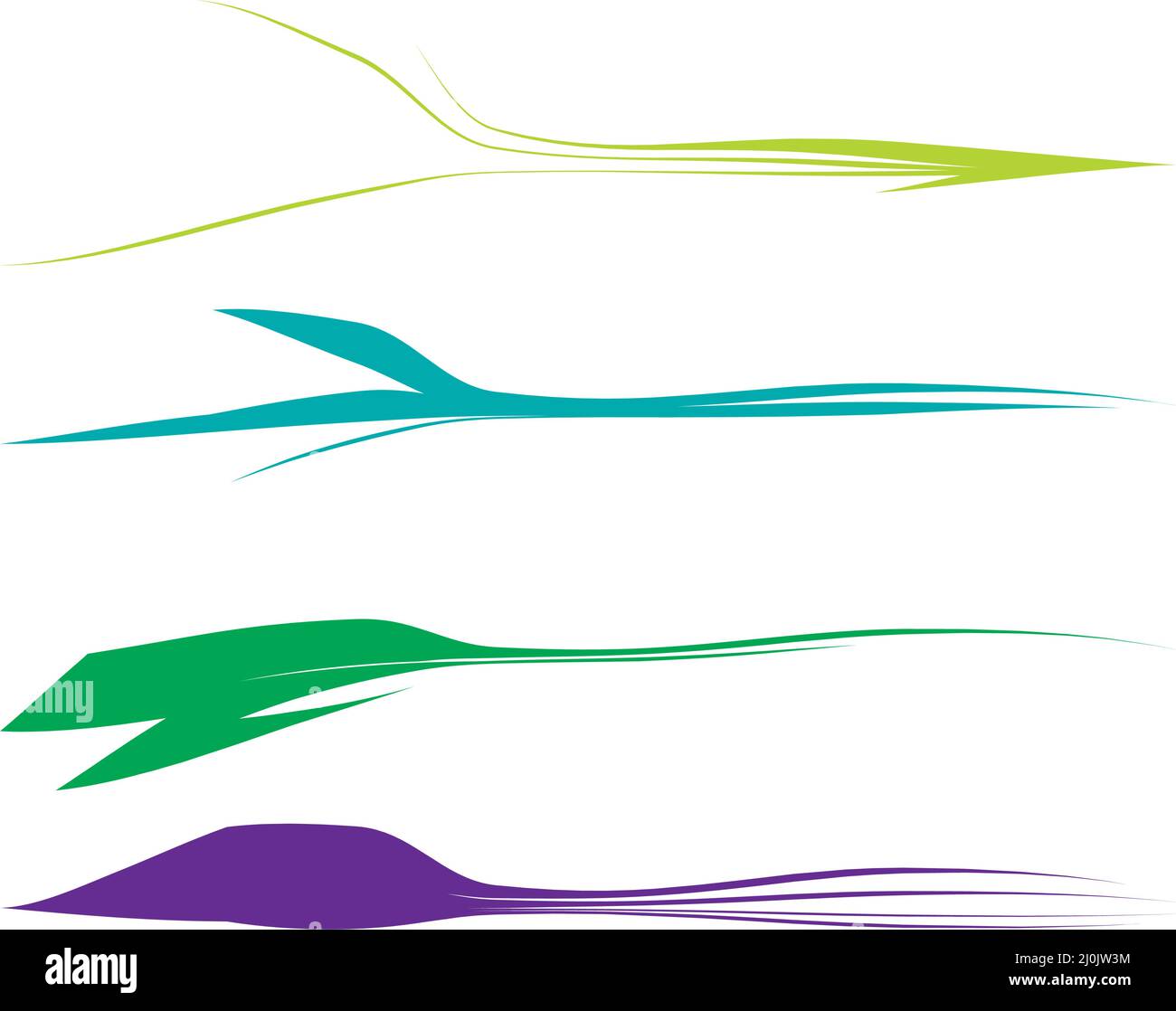 Wiggle, wobble squiggly lines, stripes divider set - stock vector ...