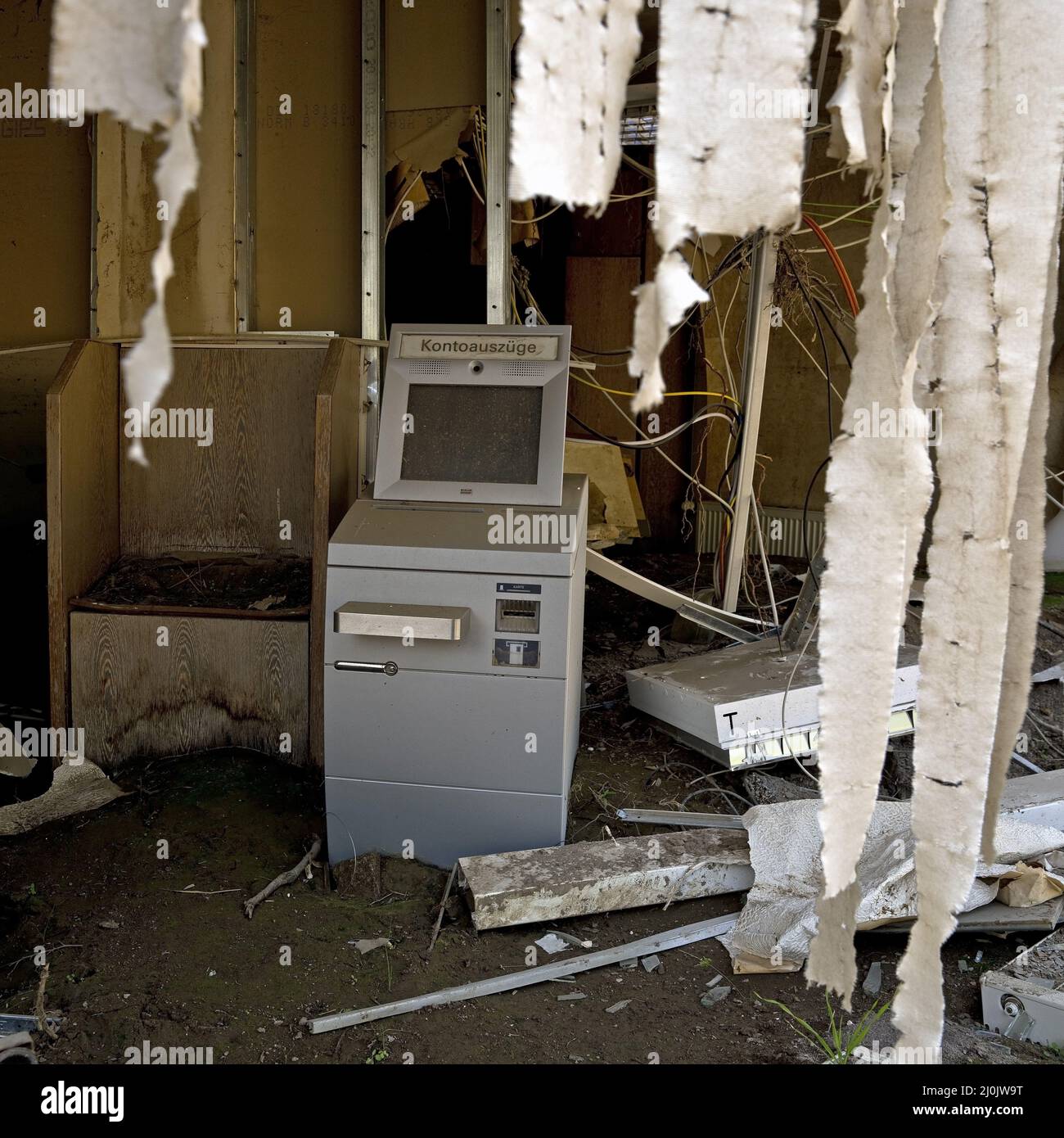 Flood disaster 2021, destroyed bank branch of Volksbank RheinAhrEifel ...