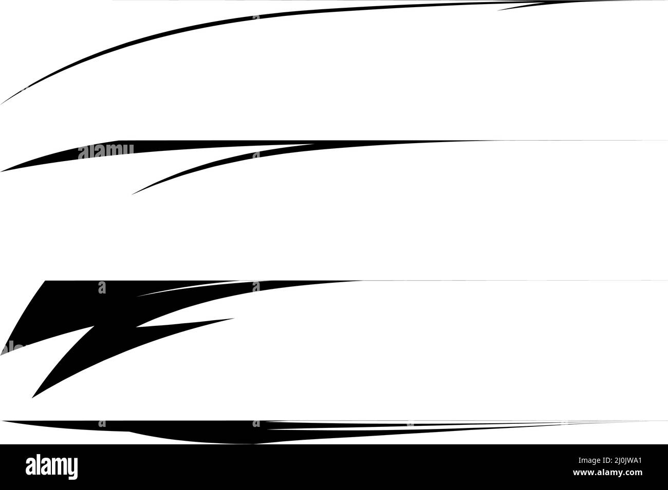 Wiggle, wobble squiggly lines, stripes divider set - stock vector ...