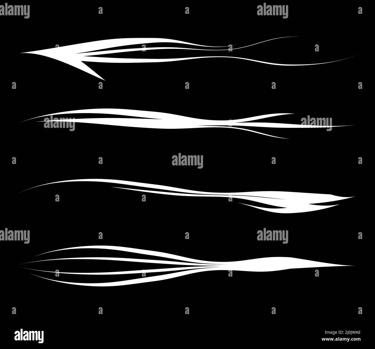 Wiggle, wobble squiggly lines, stripes divider set - stock vector ...
