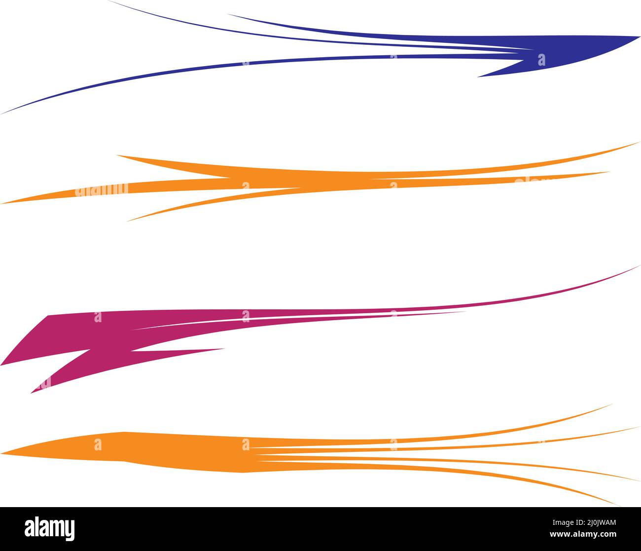 Wiggle, wobble squiggly lines, stripes divider set - stock vector ...