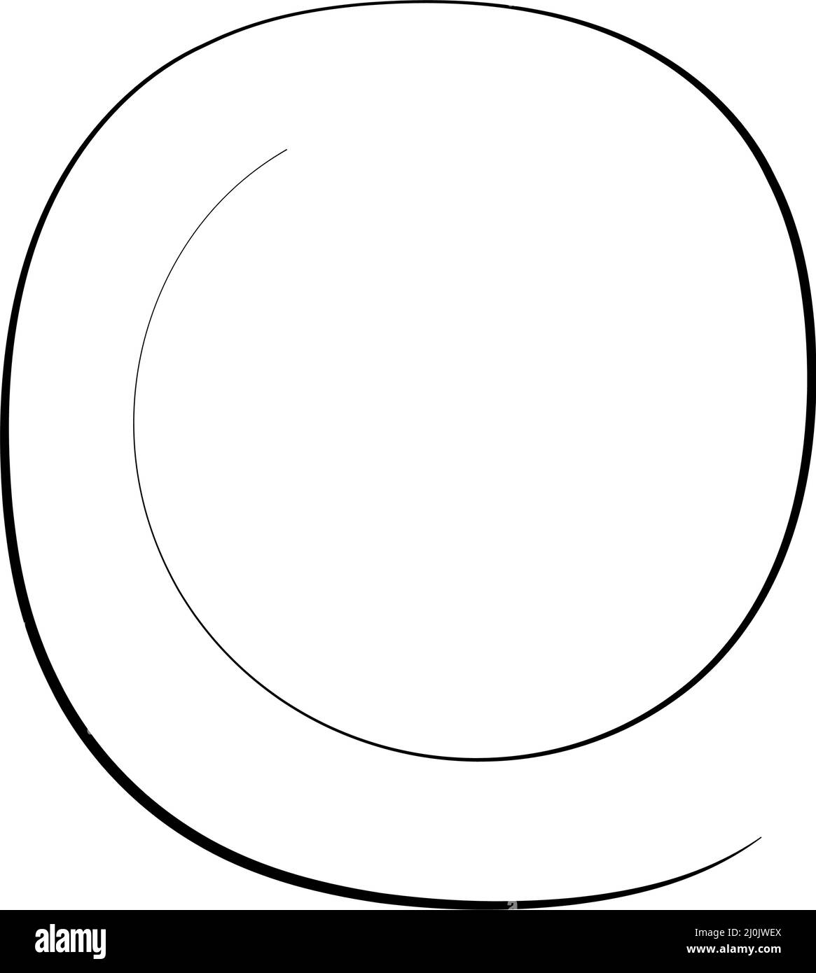 Freehand, hand drawn spiral, swirl, twirl element. Volute, helix ...