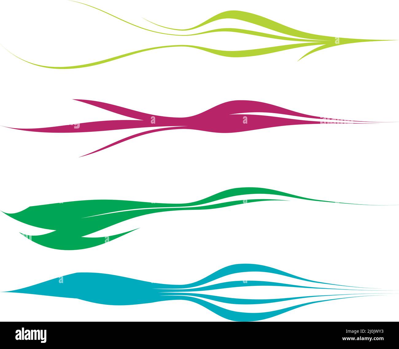 Wiggle, wobble squiggly lines, stripes divider set - stock vector ...
