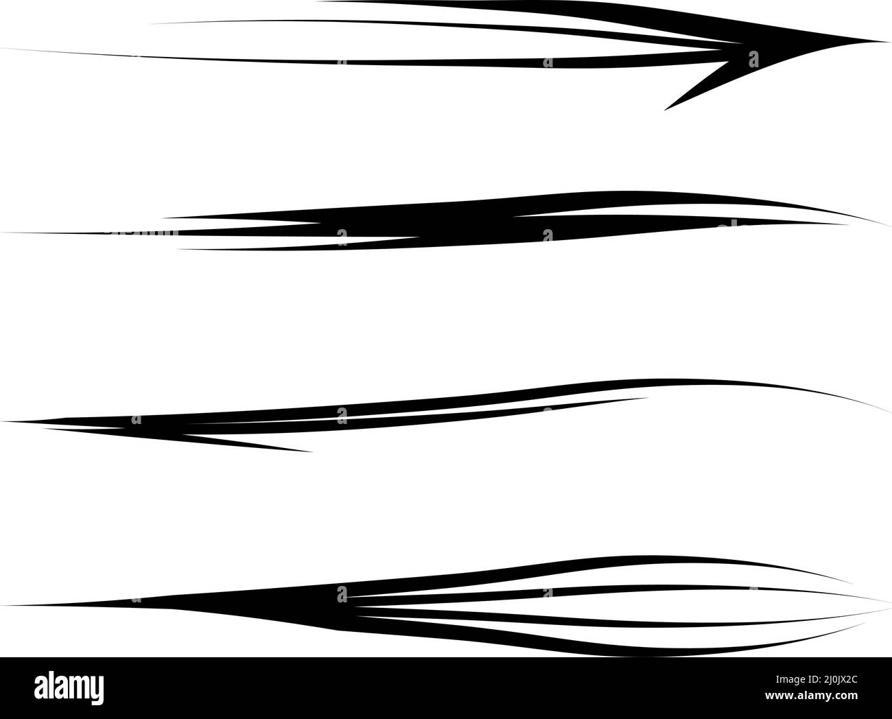 Wiggle, wobble squiggly lines, stripes divider set - stock vector ...