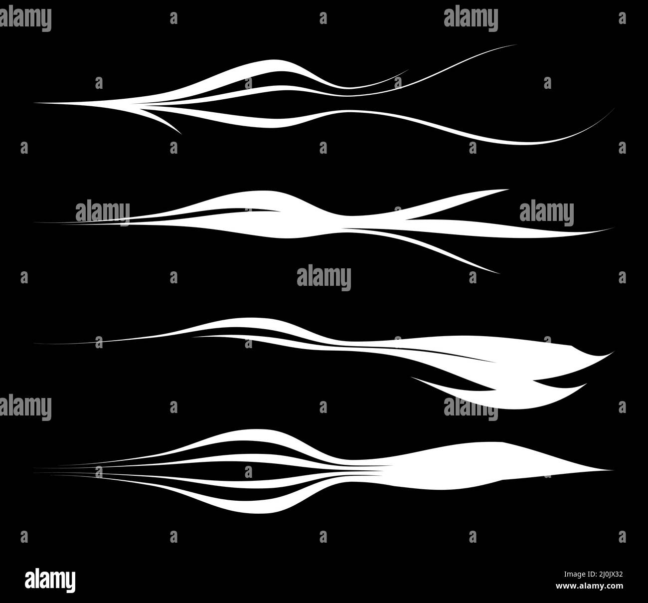 Wiggle, wobble squiggly lines, stripes divider set - stock vector ...