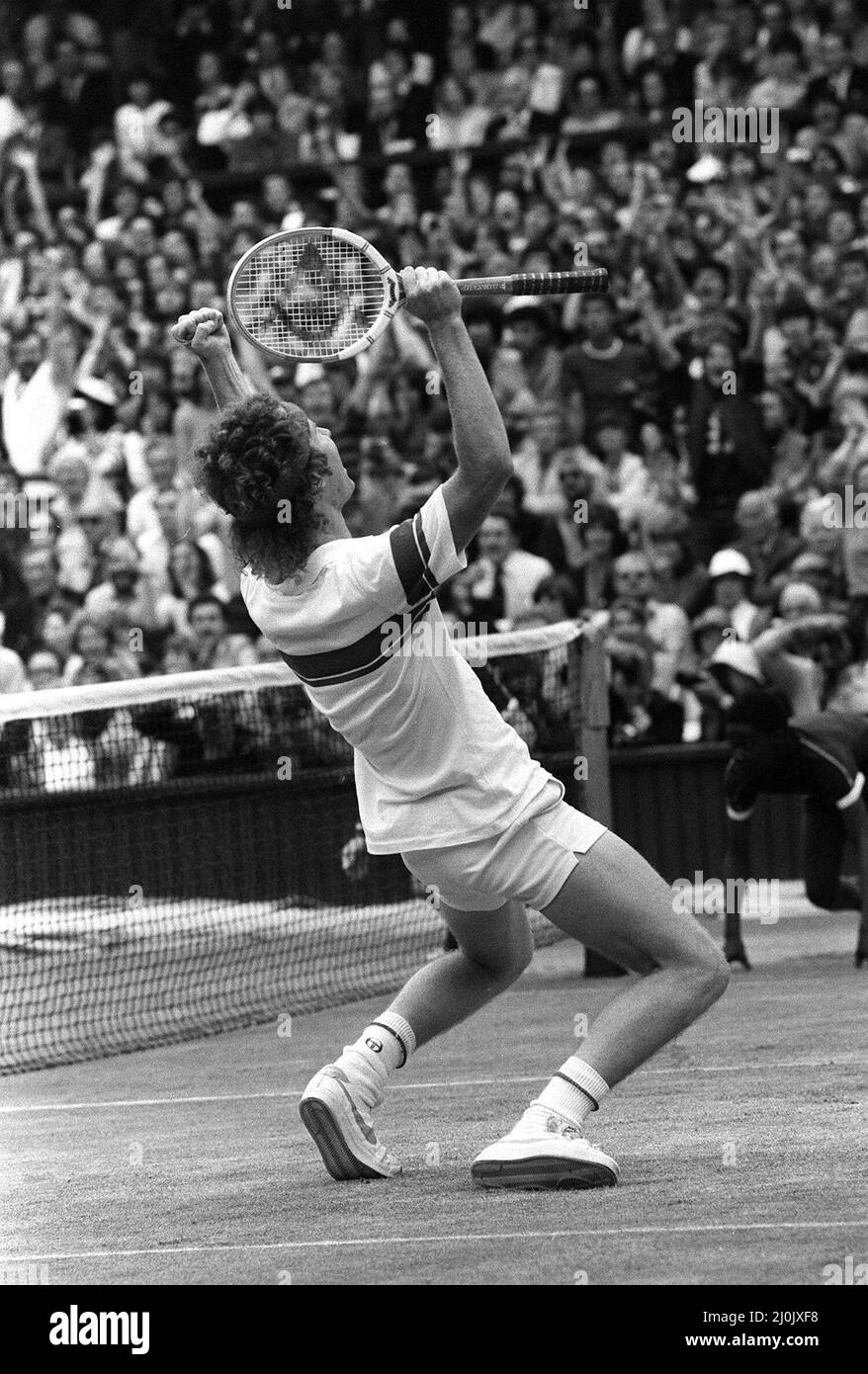 John McEnroe wins the mens singles final at Wimbledon 1981 defeating ...