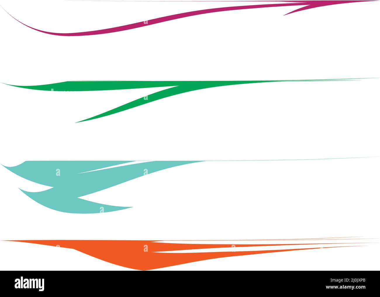 Wiggle, wobble squiggly lines, stripes divider set - stock vector ...